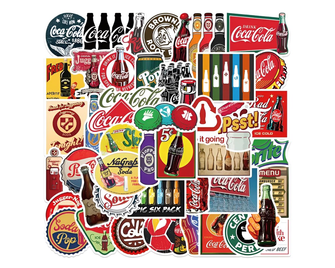 Vintage Cola Stickers Self Adhesive Retro Coke Journals, Scrapbooks ...