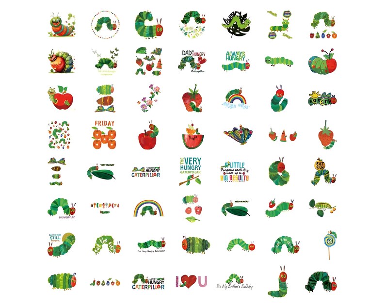 The Very Hungry Caterpillar Self Adhesive Stickers Kids Decor Eric ...