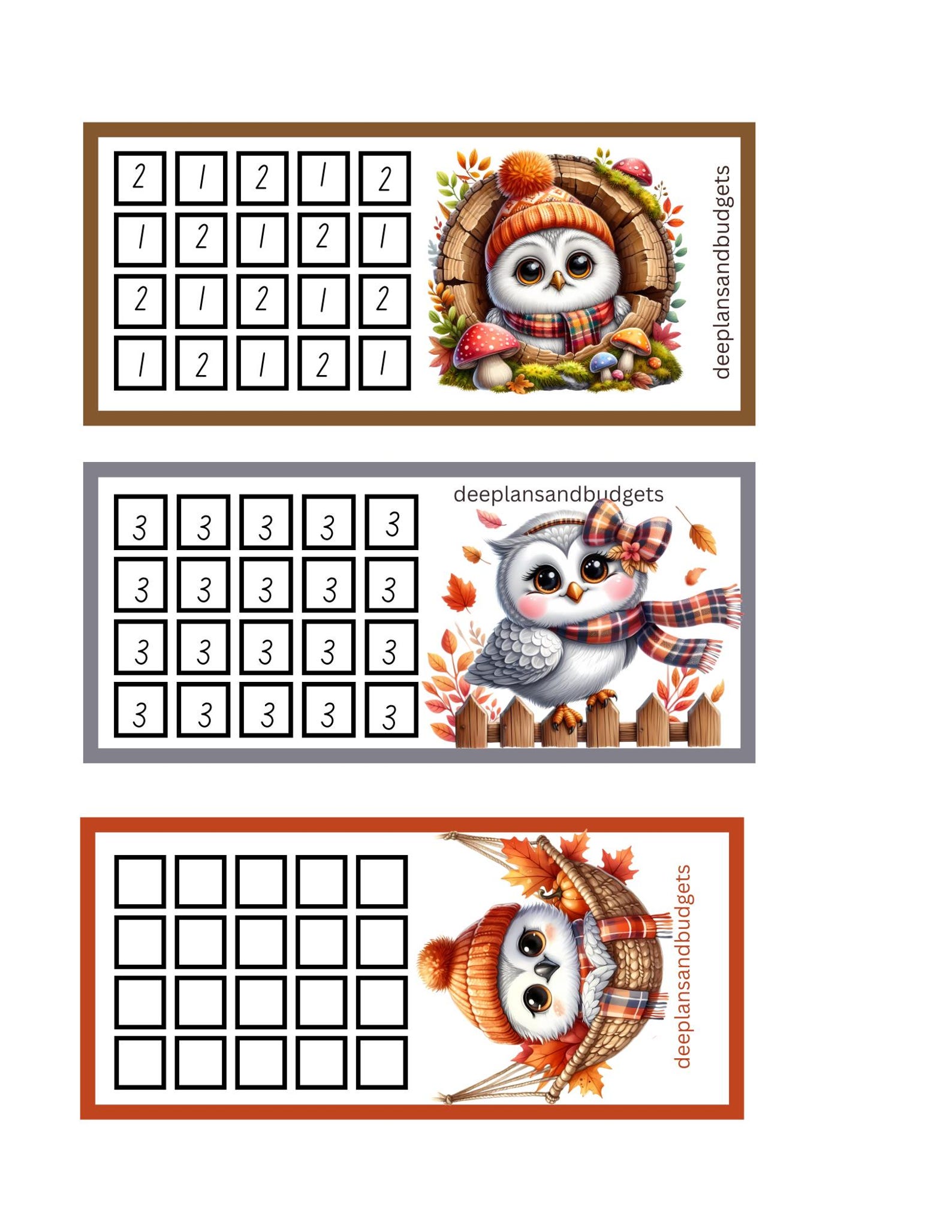 Set of 6 Mini Challenges in a Fall Theme - Etsy