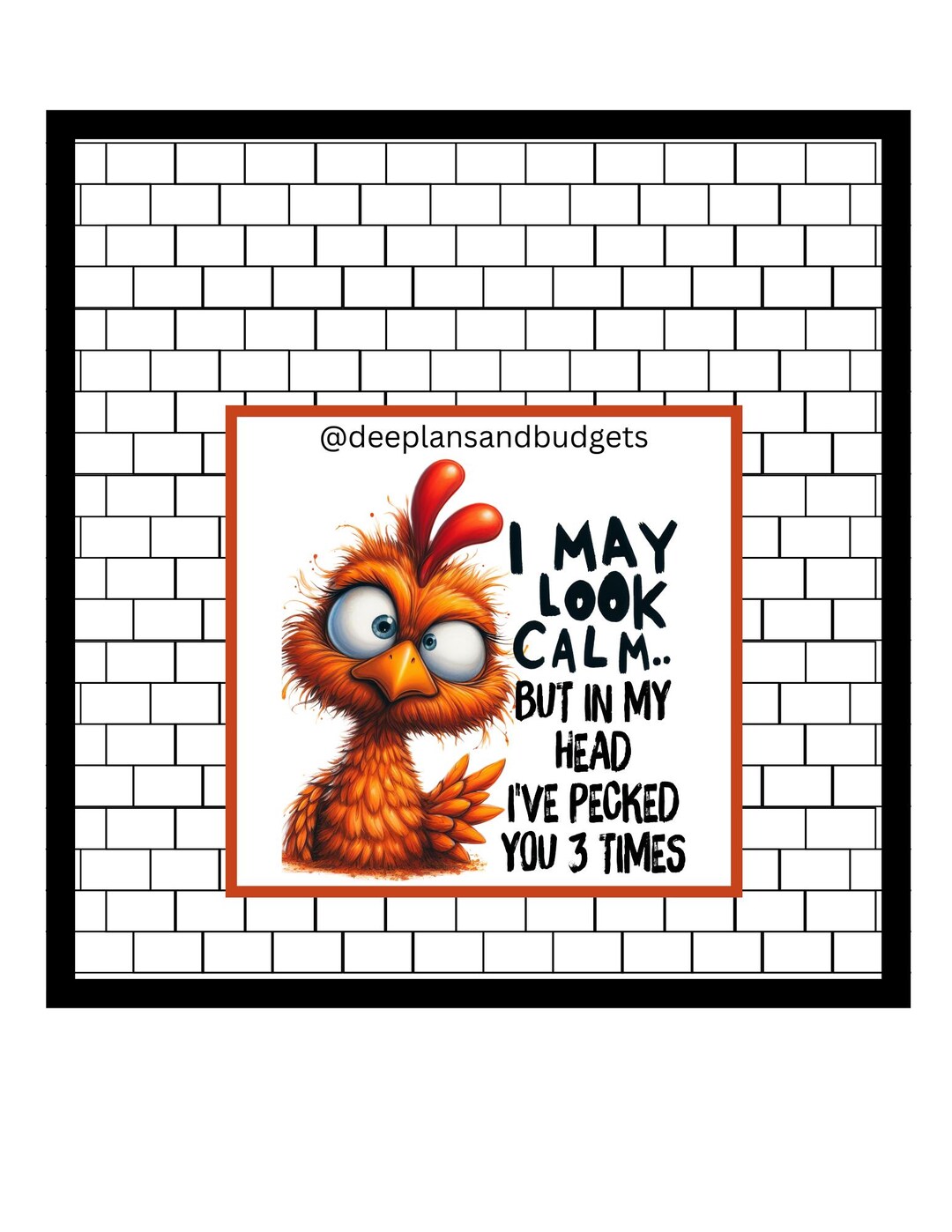 Mean Chicken Against the Wall - Etsy
