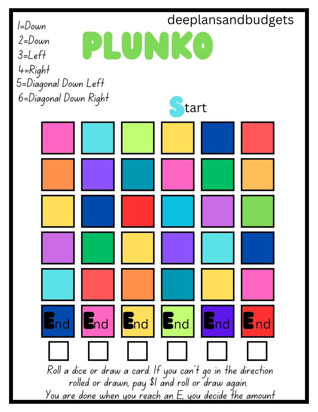 Plunko, a Directional Version of Plinko - Etsy