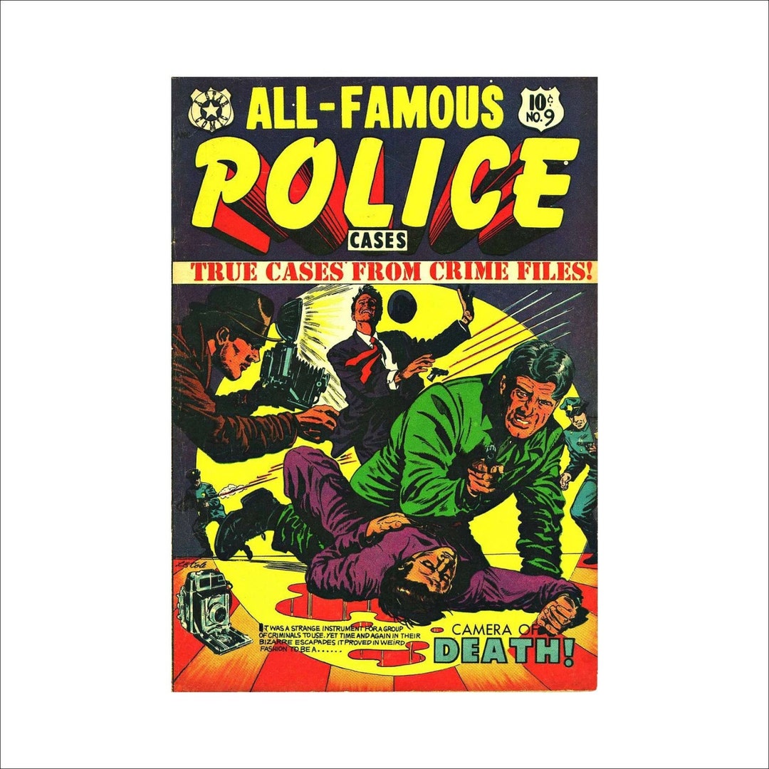 All-famous Police Cases Comic Book Cover No.2 1953 - Etsy