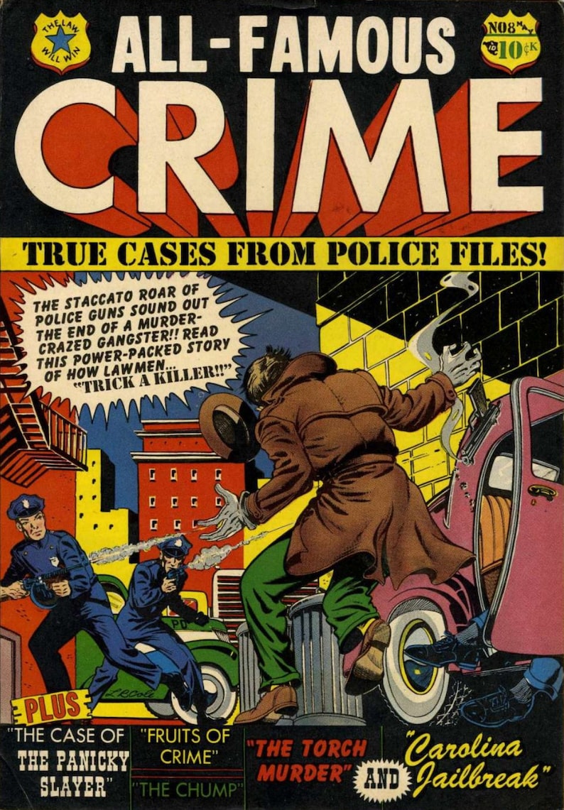All-famous Crime No. 8 Comic Book Cover 1951 - Etsy