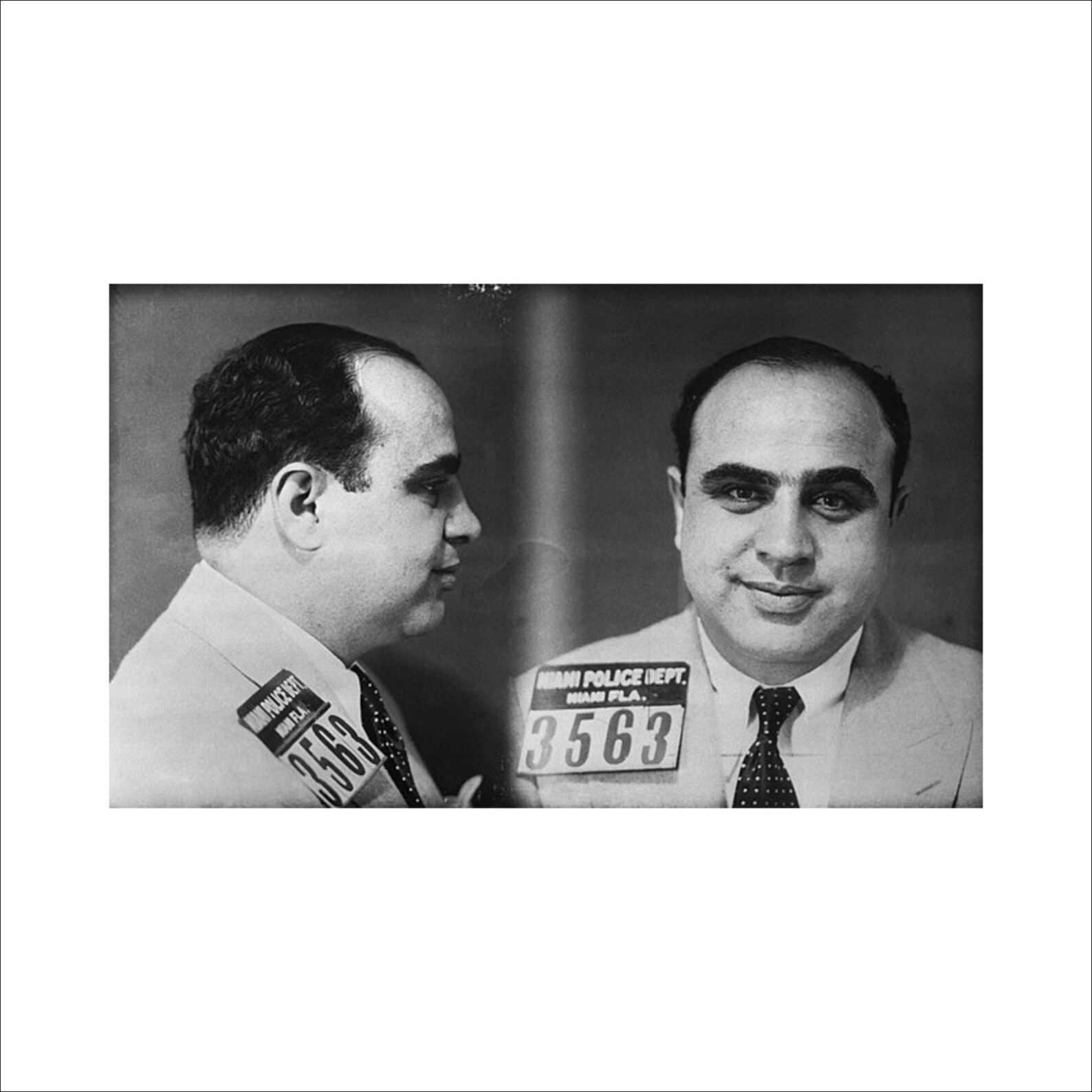 Al Capone Mugshot Miami Police Department 1931. Alphonse Gabriel Capone ...