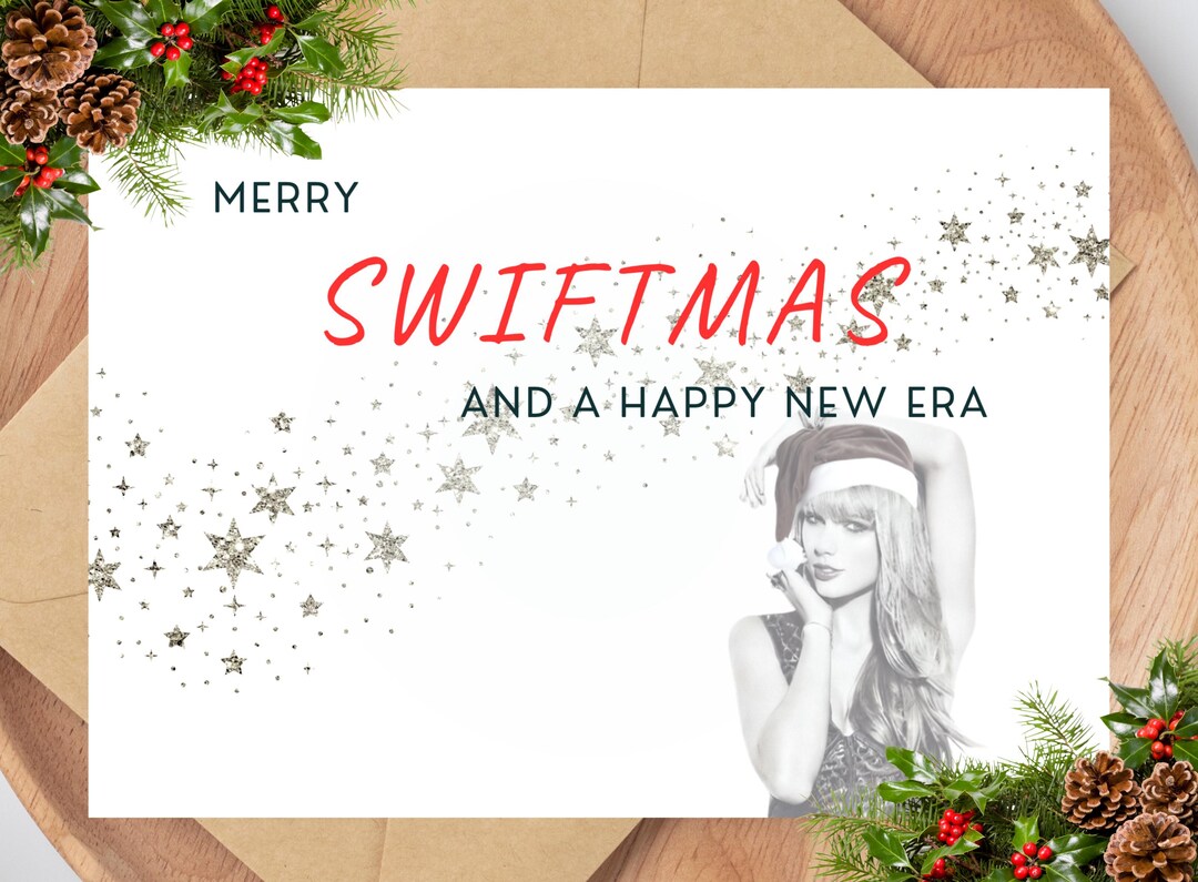 Taylor Swift Christmas Card, Printable Merry Swiftmas Swiftie Holiday ...