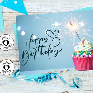 PRINTABLE Birthday Card I Print at Home Birthday Card I Digital ...