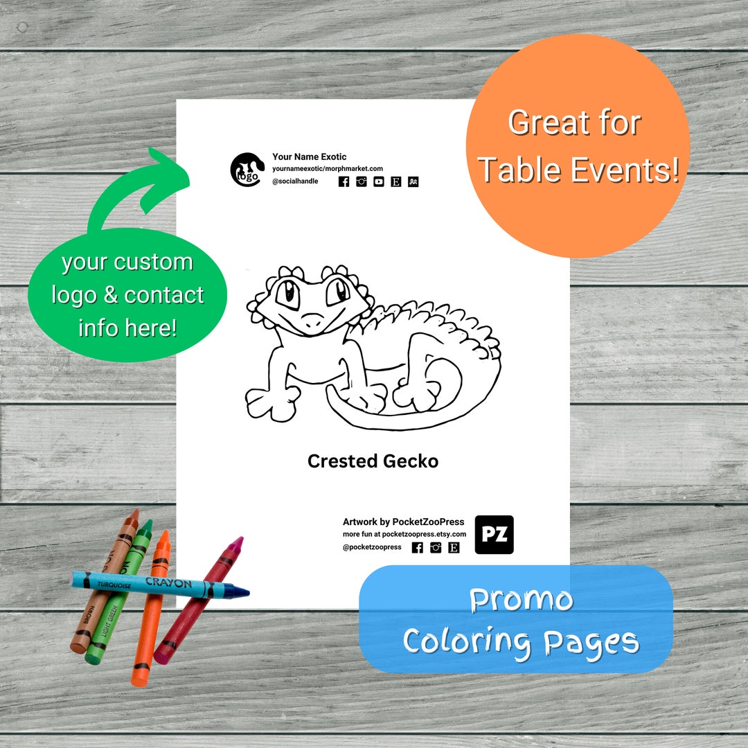 DIGITAL FILE Promotional Color Page for Kids Hand-outs Business Cards ...