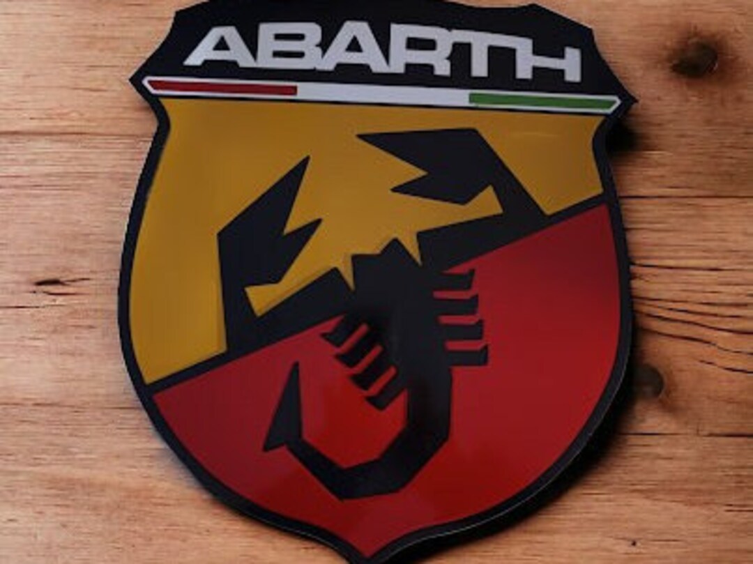 Handcrafted Reproduction of the ABARTH Emblem in Wood, Abarth Logo ...