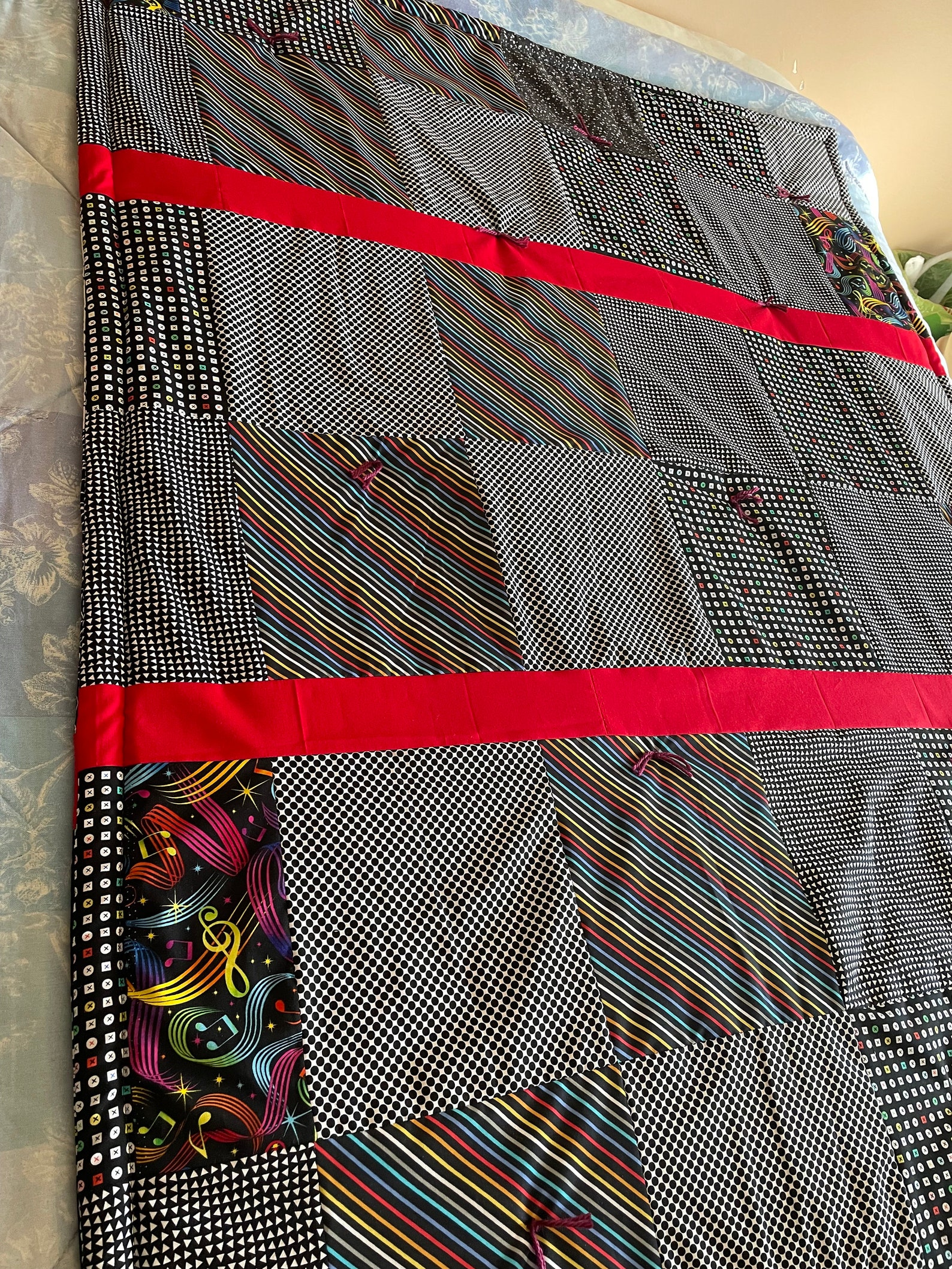 Rainbow Patchwork Quilt - Etsy