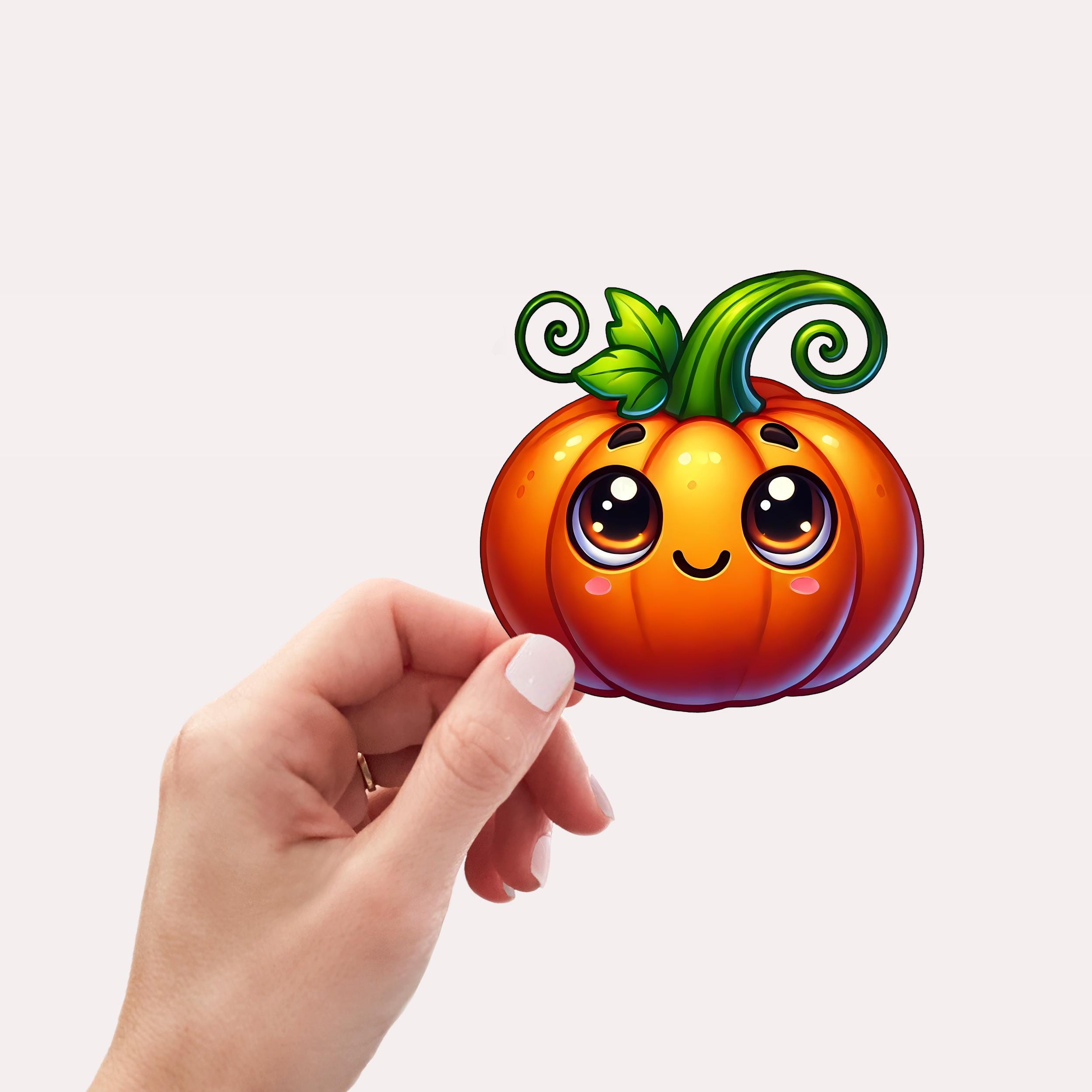Cute Watercolor Pumpkin Halloween Cartoon Design for Stickers, Posters ...