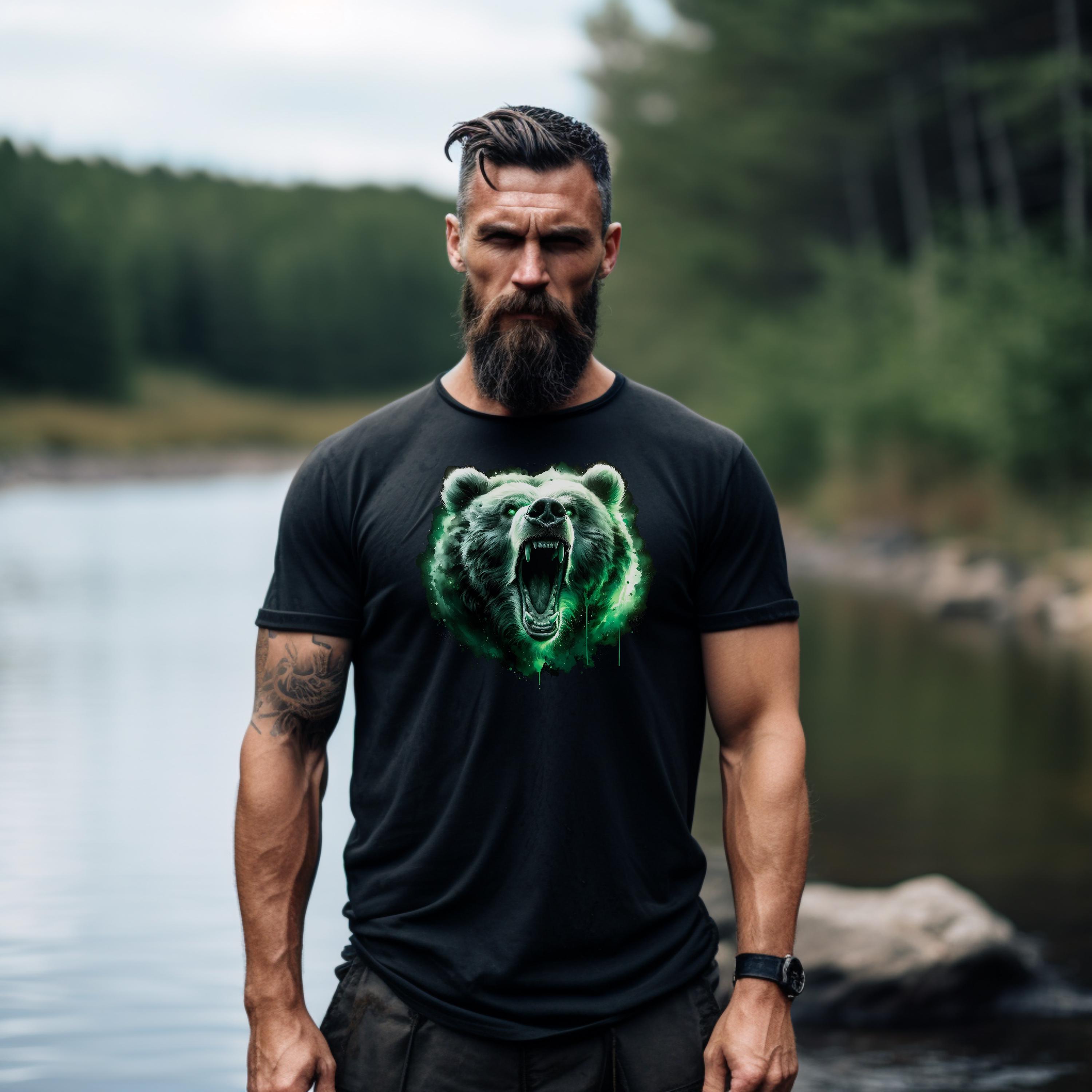 Mystical Green Bear Digital Art | Fantasy Wildlife Bear Illustration ...