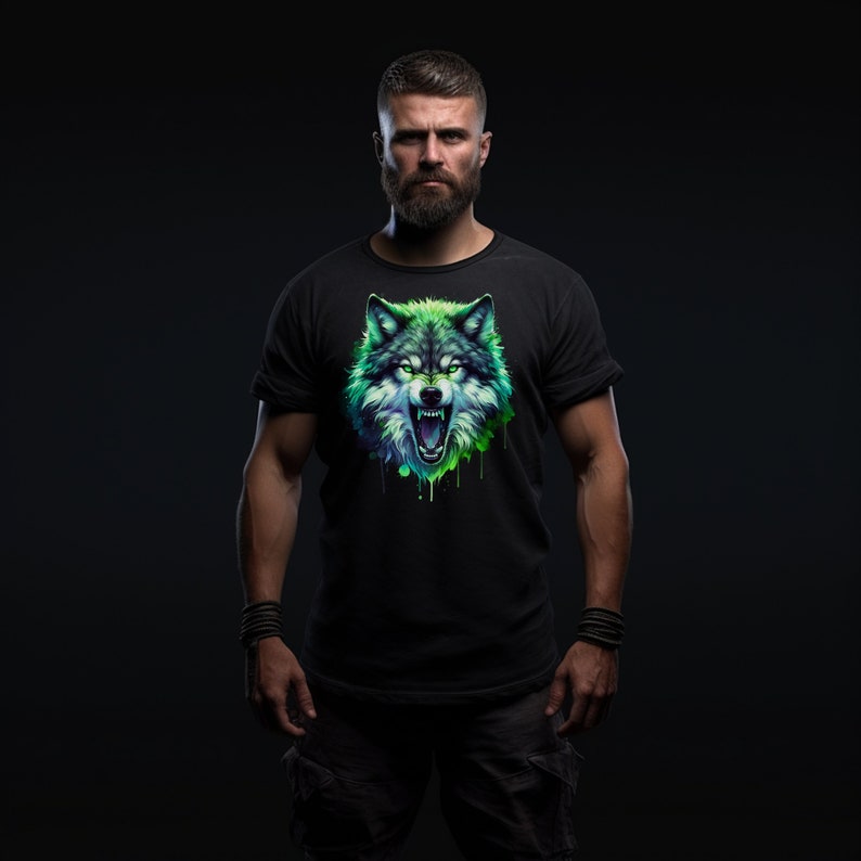 Mystical Green Wolf Digital Art, Mystical Green Wolf PNG, Fantasy ...