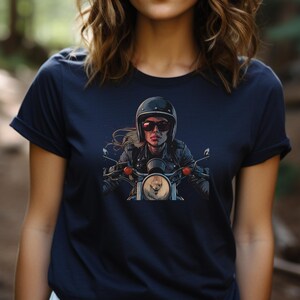 Female Biker Digital Art | Retro Motorcycle Woman Illustration ...