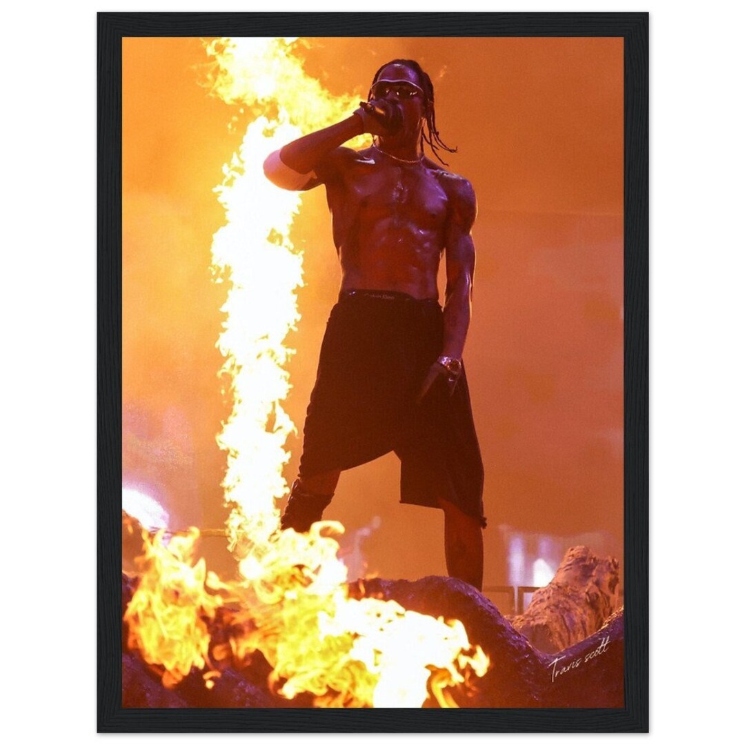 Travis Scott Framed Wooden Poster - Etsy