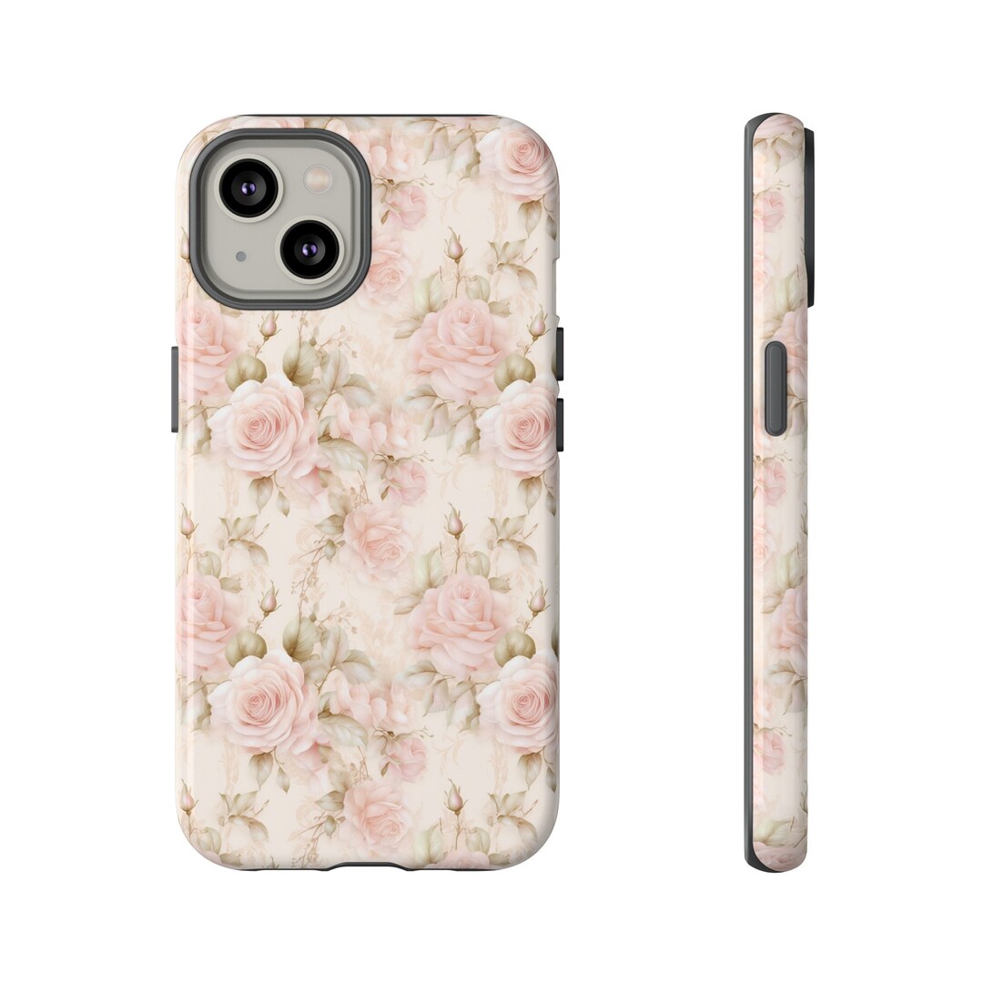 Light Pink Rose Vintage Rococo Pattern Phone Case Shabby Pink Rose ...