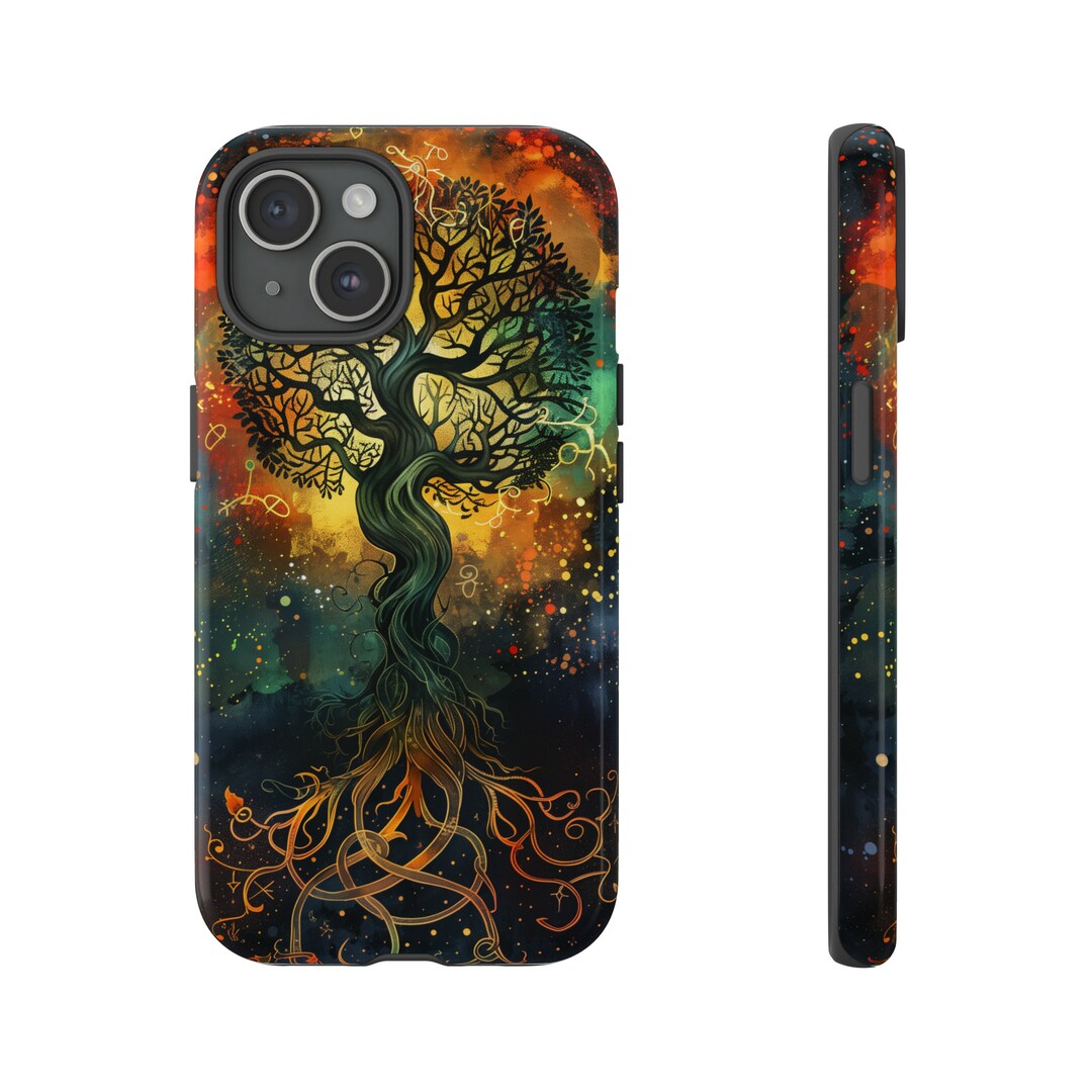 Fiery Celtic Tree of Life Phone Case Mystic Moody Celtic Tree of Life ...