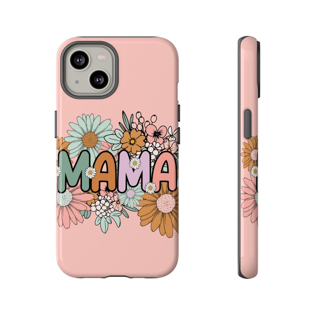 Vintage Pink Retro Daisy MAMA Phone Case Pastel Floral MAMA Phone Cover ...