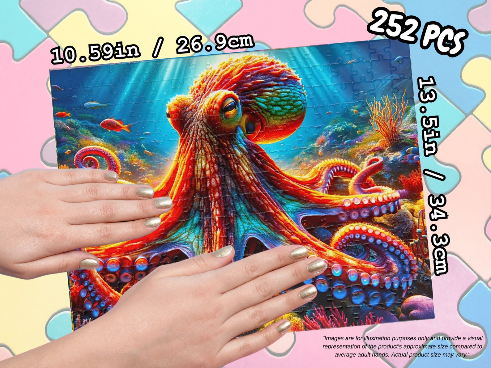 Octopus Jigsaw Puzzle 1000 Family Game Night Gift Puzzle Lovers 500 ...