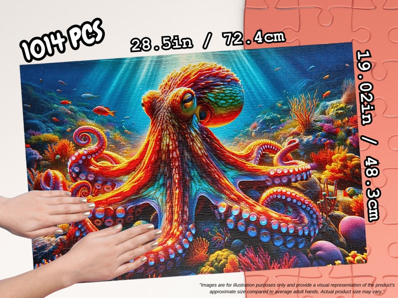 Octopus Jigsaw Puzzle 1000 Family Game Night Gift Puzzle Lovers 500 ...