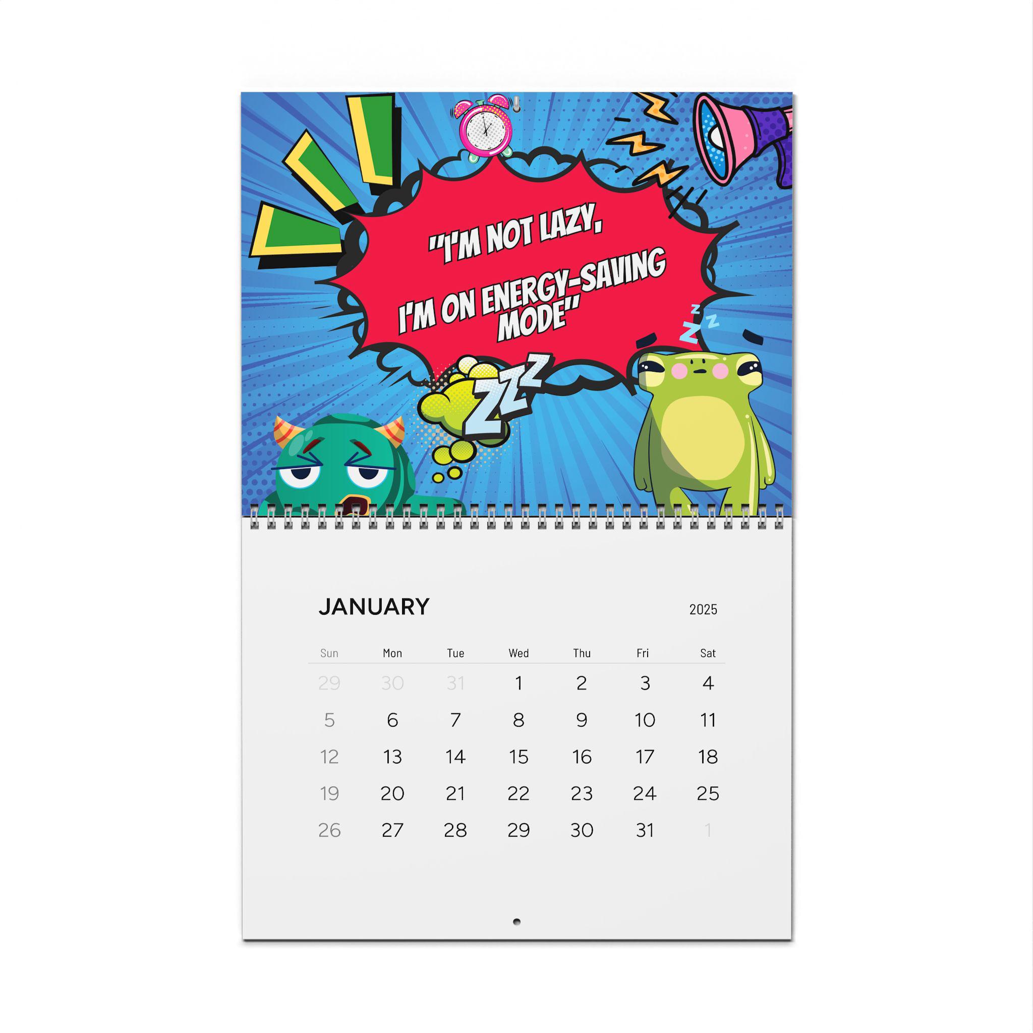 2025 Calendar, Comics Wall Calendar 2025, Funny Phrases Calendar ...
