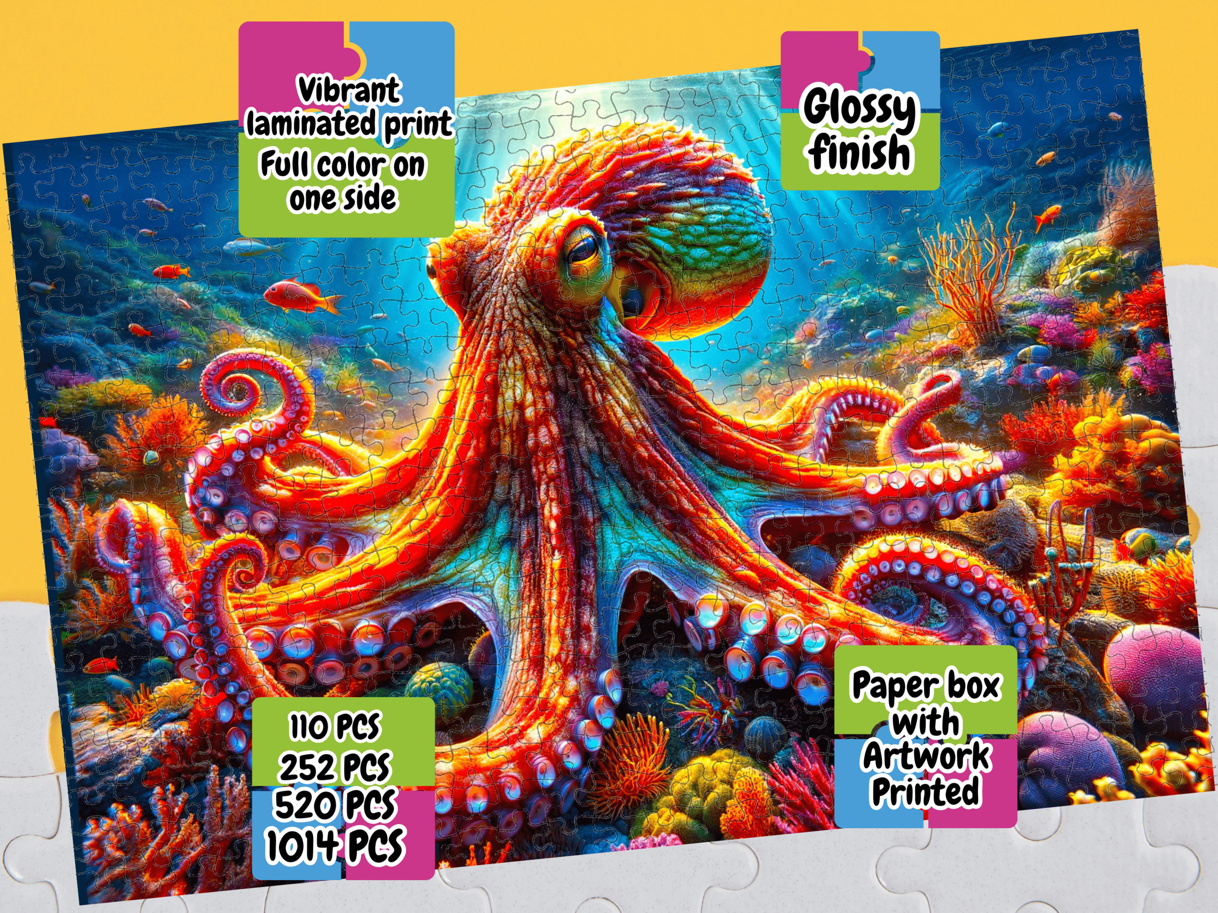 Octopus Jigsaw Puzzle 1000 Family Game Night Gift Puzzle Lovers 500 ...