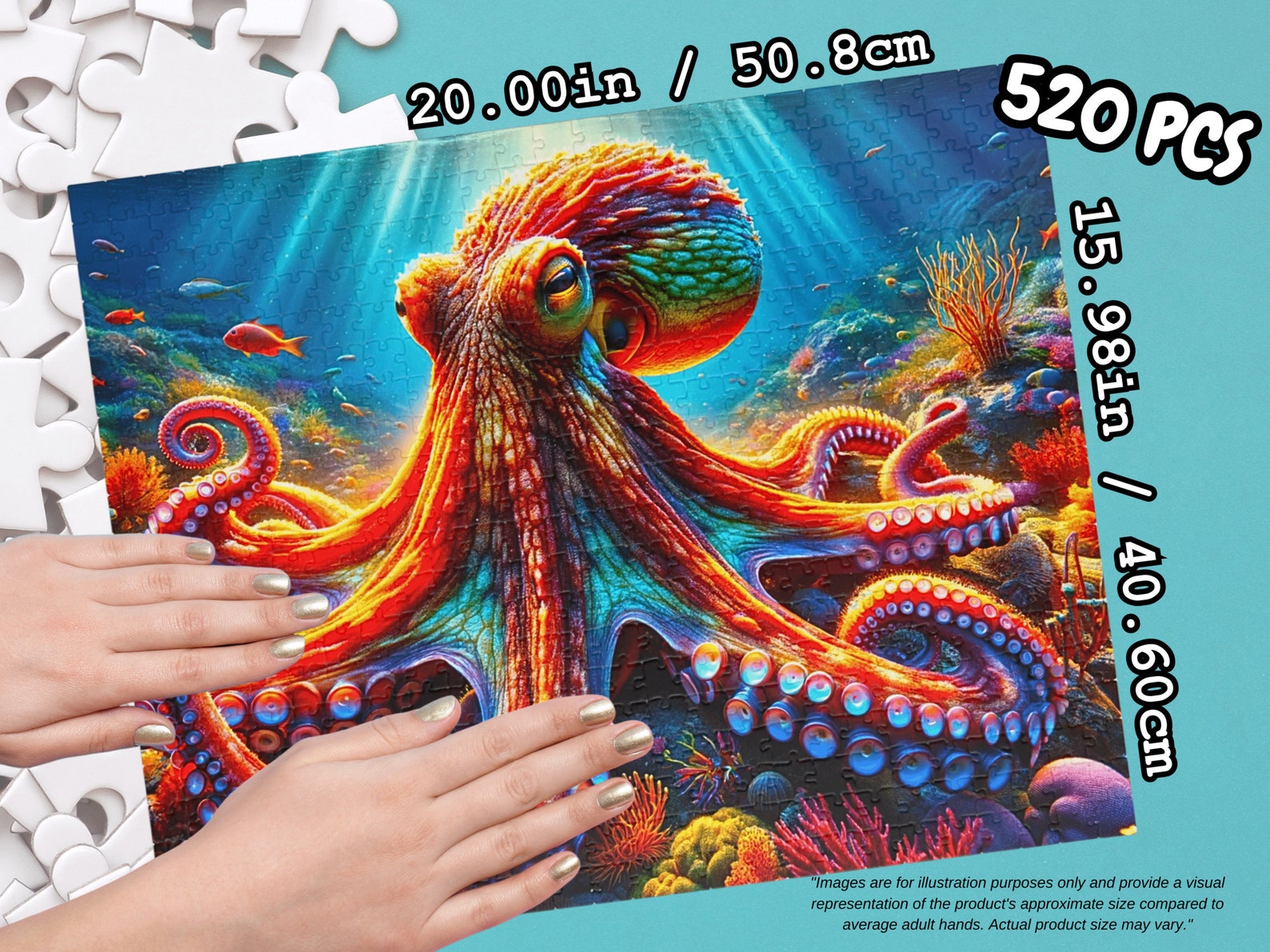 Octopus Jigsaw Puzzle 1000 Family Game Night Gift Puzzle Lovers 500 ...