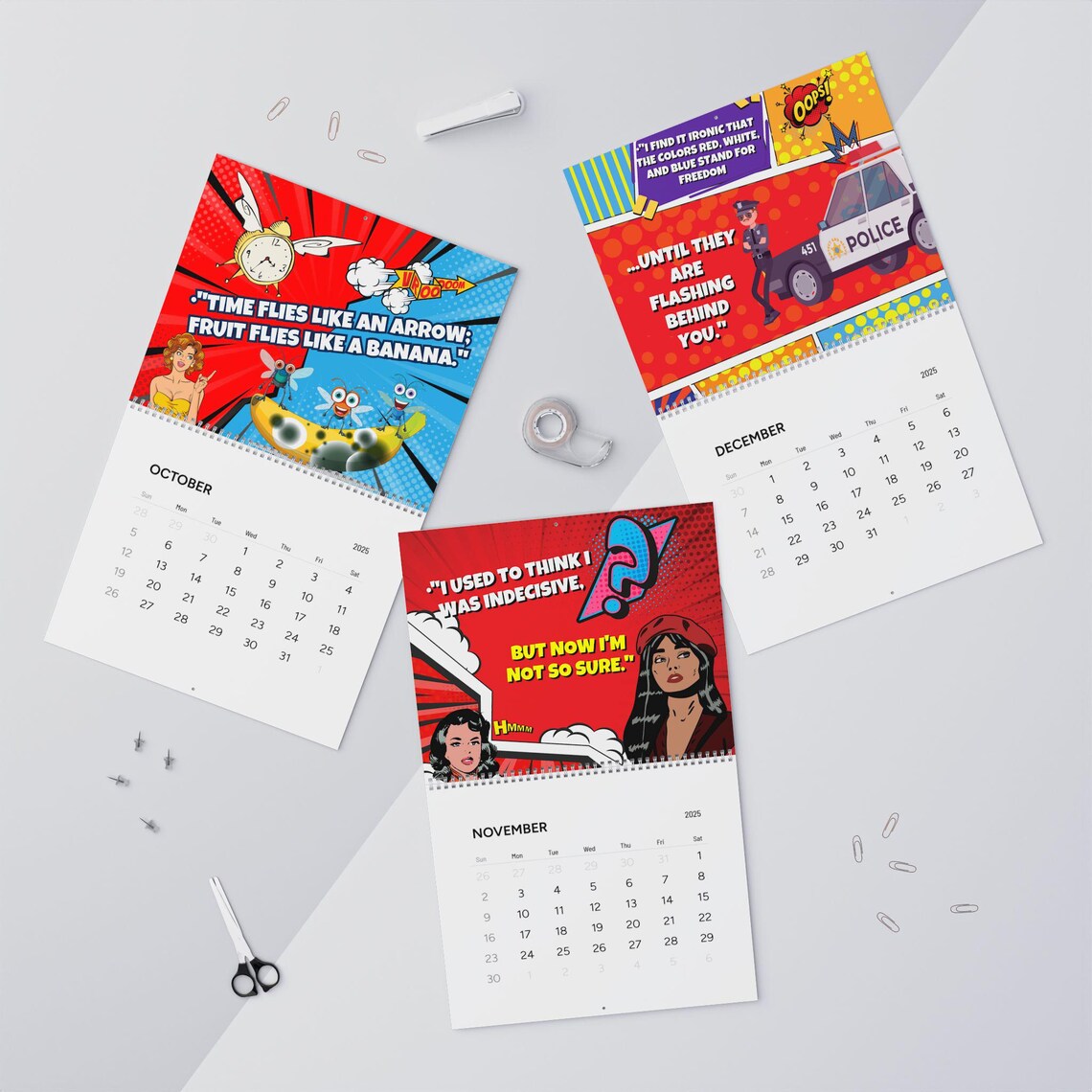 2025 Calendar, Comics Wall Calendar 2025, Funny Phrases Calendar ...