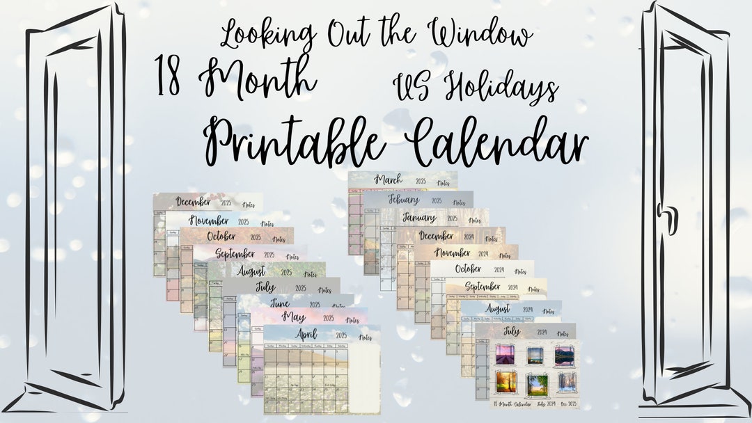 Printable 18-month Calendar, Print & Bind Sheets, Schedule Management ...