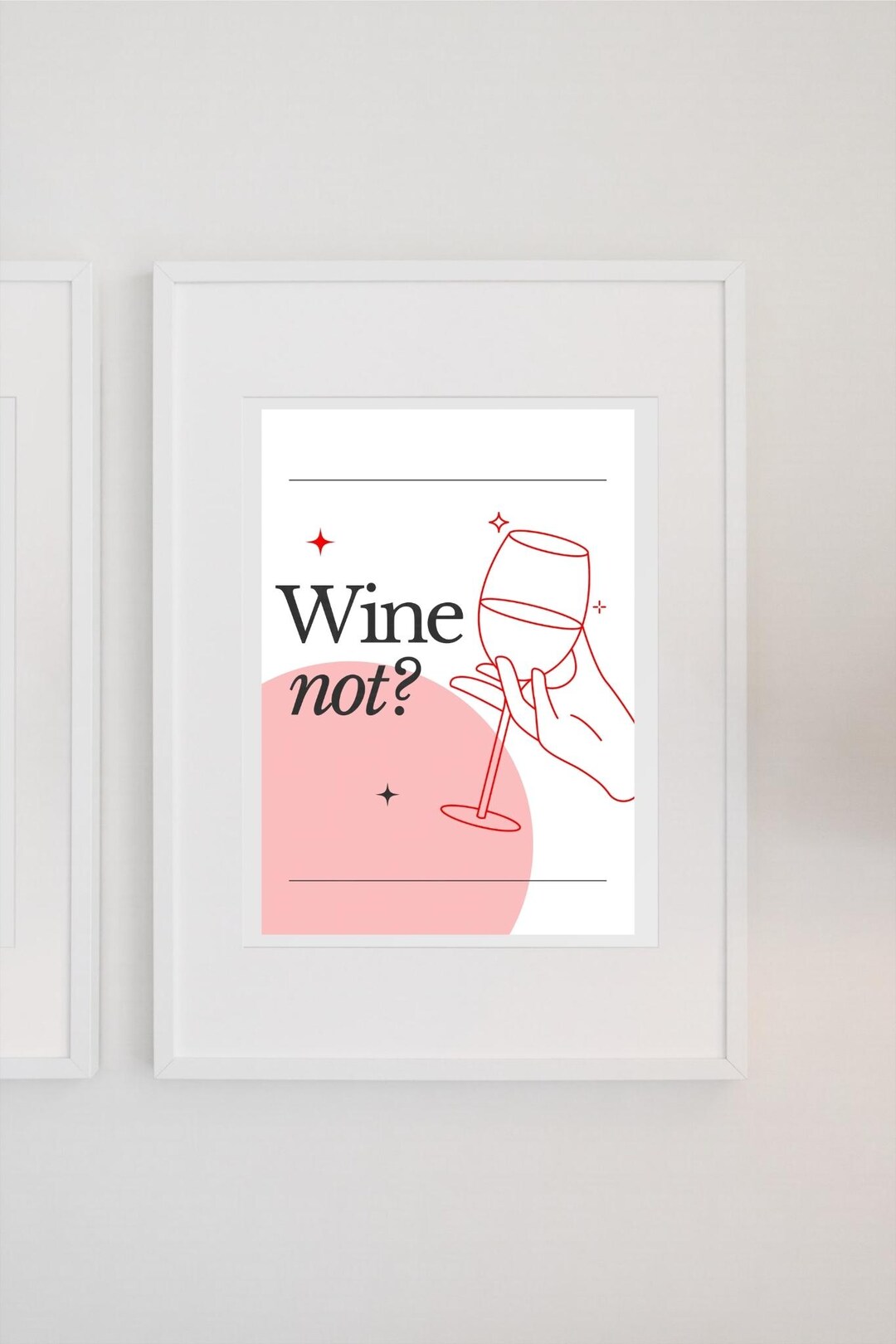 Wine Not Funny Wine Wall Art Modern Kitchen Decor, Wine Lover Poster ...