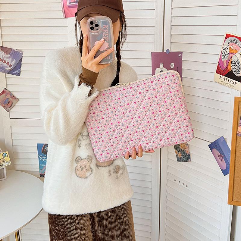 Classic Cute Pink Creamy Love Hearts iPad Laptop Bag, 11 / 13 / 15inch ...
