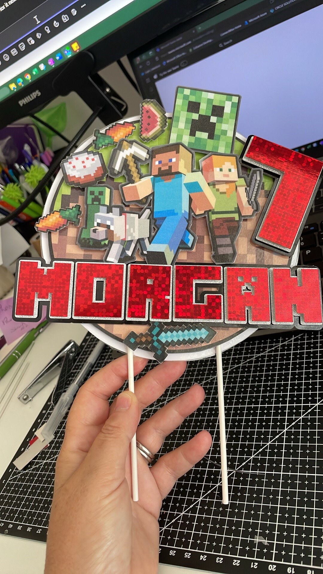 Minecraft Cake Topper Personalisation - Etsy Australia