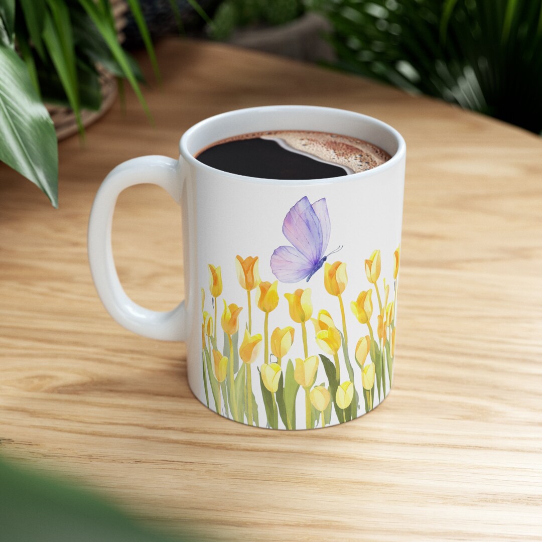 Tulip Mug - Vibrant Watercolor Print- Mother's Day Gift - Etsy