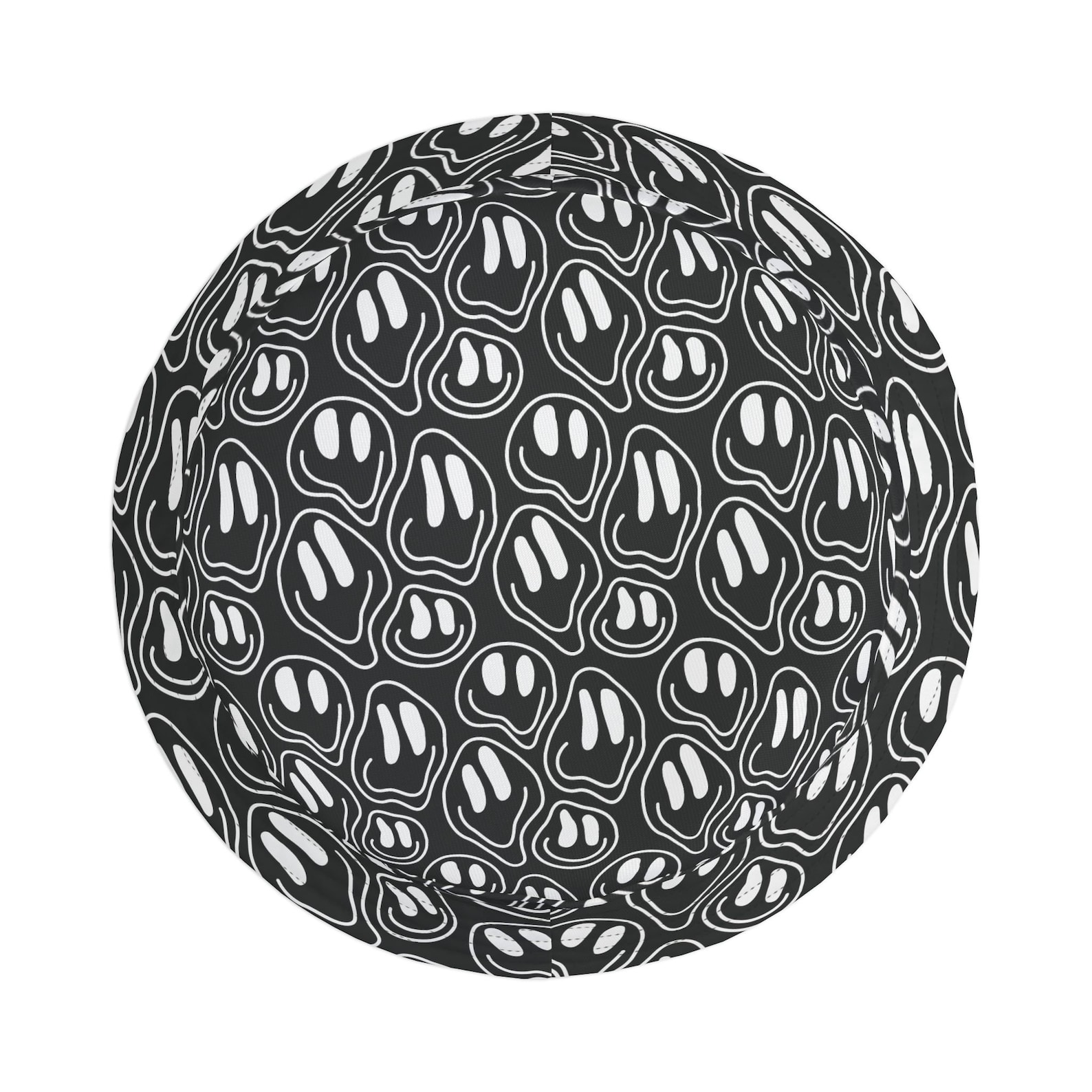 Melting Smiley Face Bucket Hat - EDM Rave Gear - Black and White Bucket ...