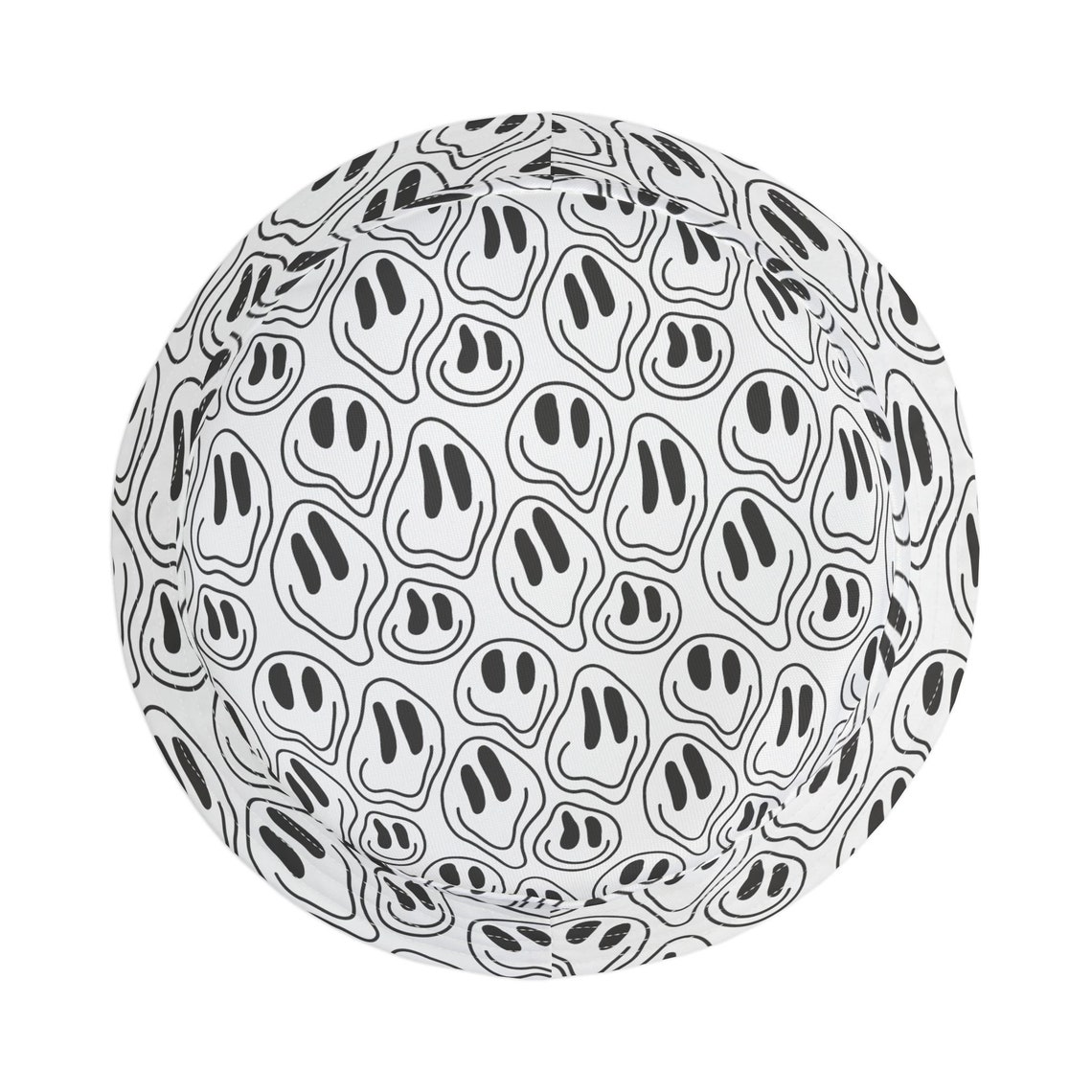 Melting Smiley Face Bucket Hat - EDM Rave Gear - Black and White Bucket ...