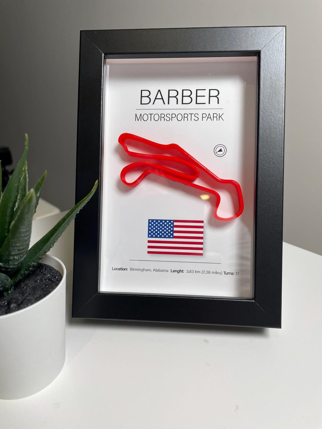 Framed Wall Art Featuring 3d-printed Race Tracks - Barber Motorsports ...