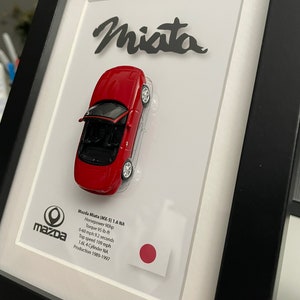 1/64 Mini GT Mazda MX-5 Miata NA red, Framed Wall Art for Home or ...