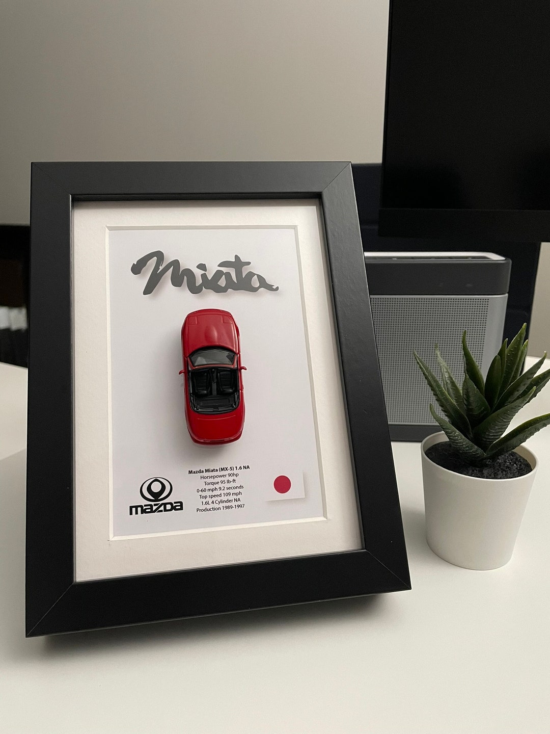 1/64 Mini GT Mazda MX-5 Miata NA red, Framed Wall Art for Home or ...
