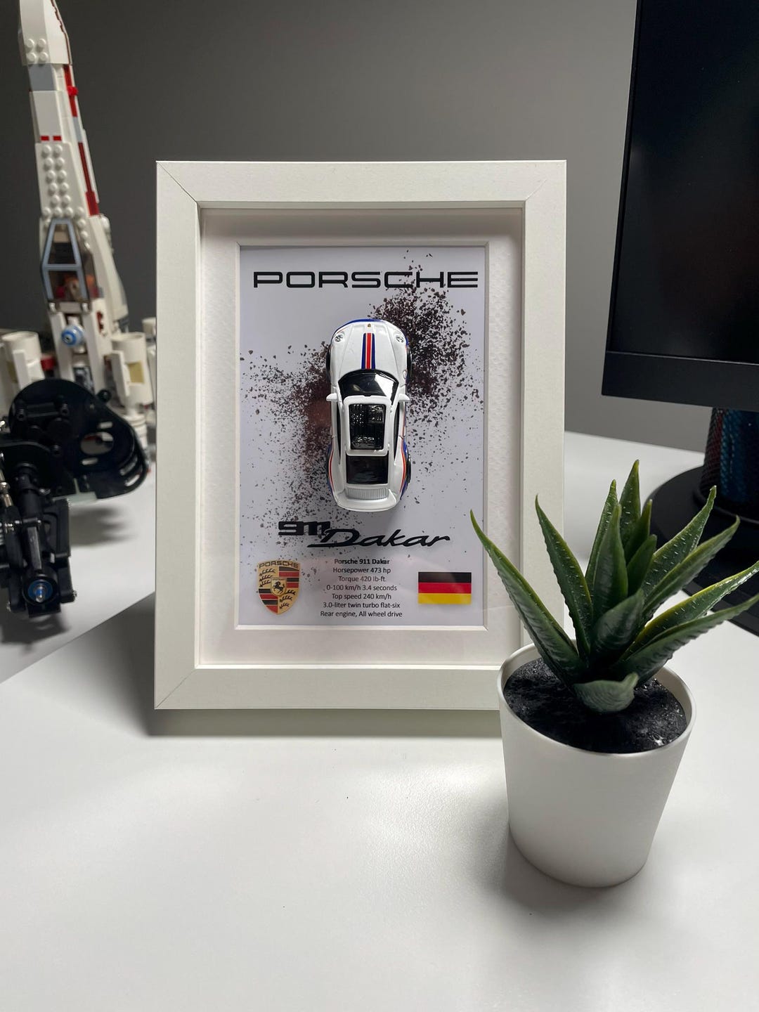 1/64 Hot Wheels Porsche 911 Dakar, Framed Wall Art for Home or Office ...