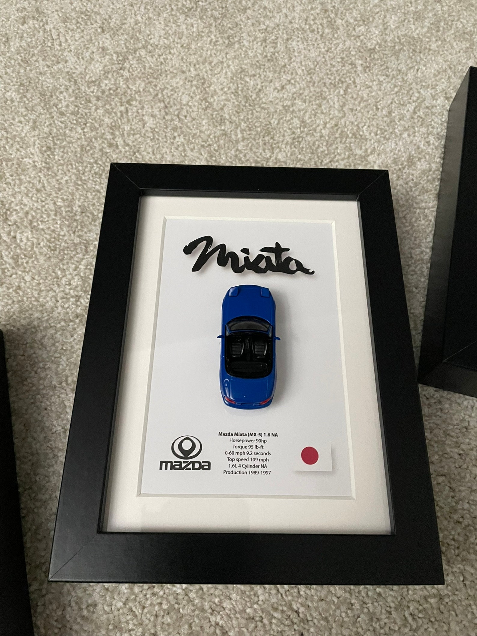 1/64 Mini GT Mazda MX-5 Miata NA blue, Framed Wall Art for Home or ...