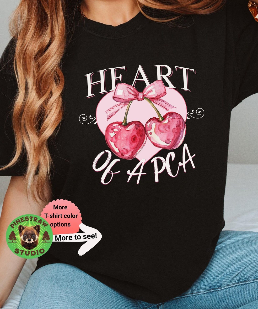 PCA Valentine Shirt, Coquette Bows Cherry Hearts, Valentine's Day Shirt ...