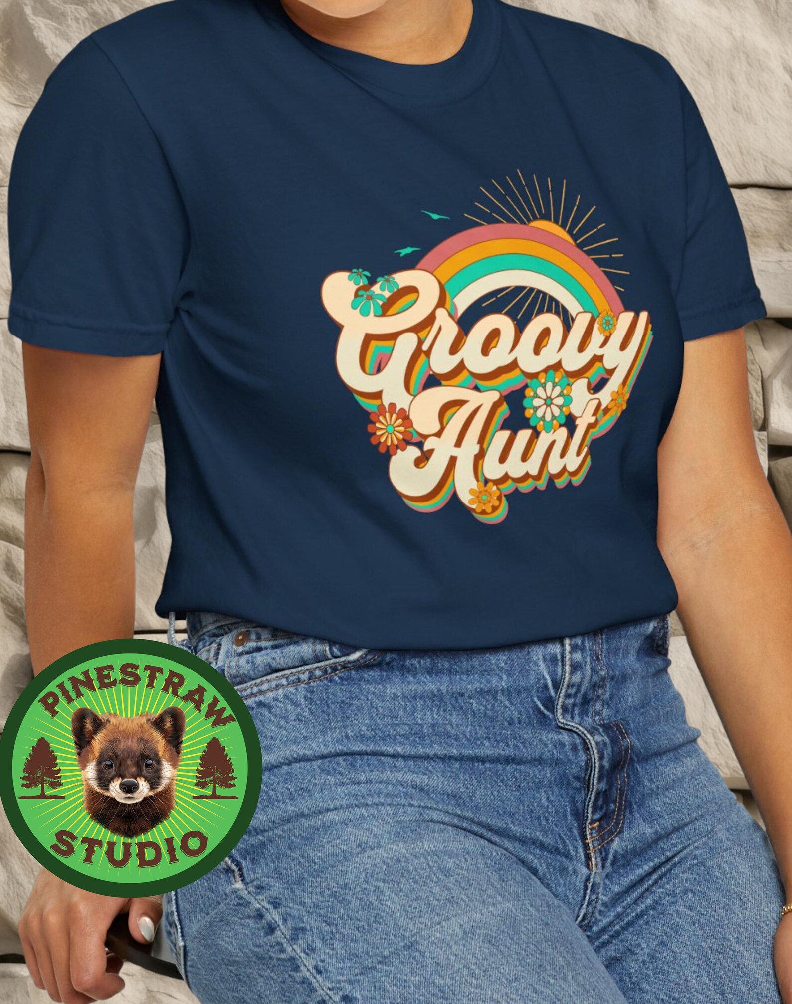 Groovy Aunt Tshirt, Auntie Shirt, New Aunt Gifts, Hippie Floral Tee ...