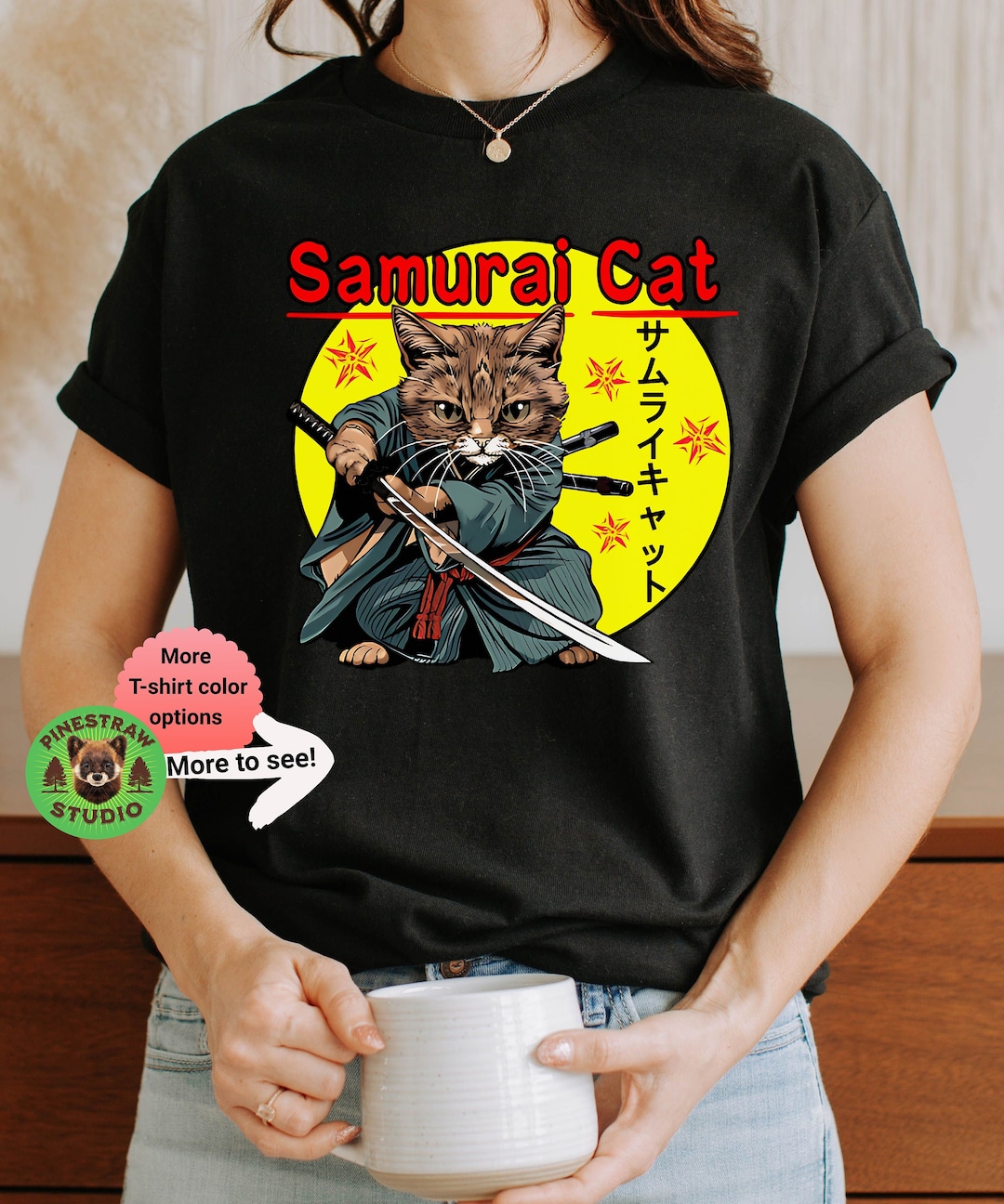 Samurai Cat T-shirt, Samurai Tabby, Ronin Warrior, Tabby Lover Gift ...