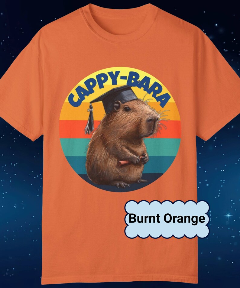 Cute Capybara Graduate T-shirt, Graduation Cap Tee, Grad Gift, Senior ...