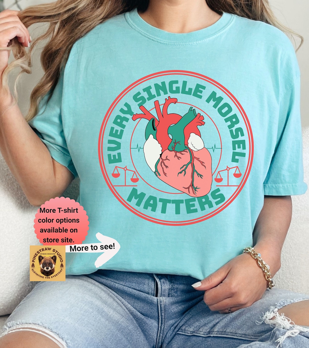 Balanced Healthy Diet Heart T-shirt, Mindful Eating Shirt, Self-care ...