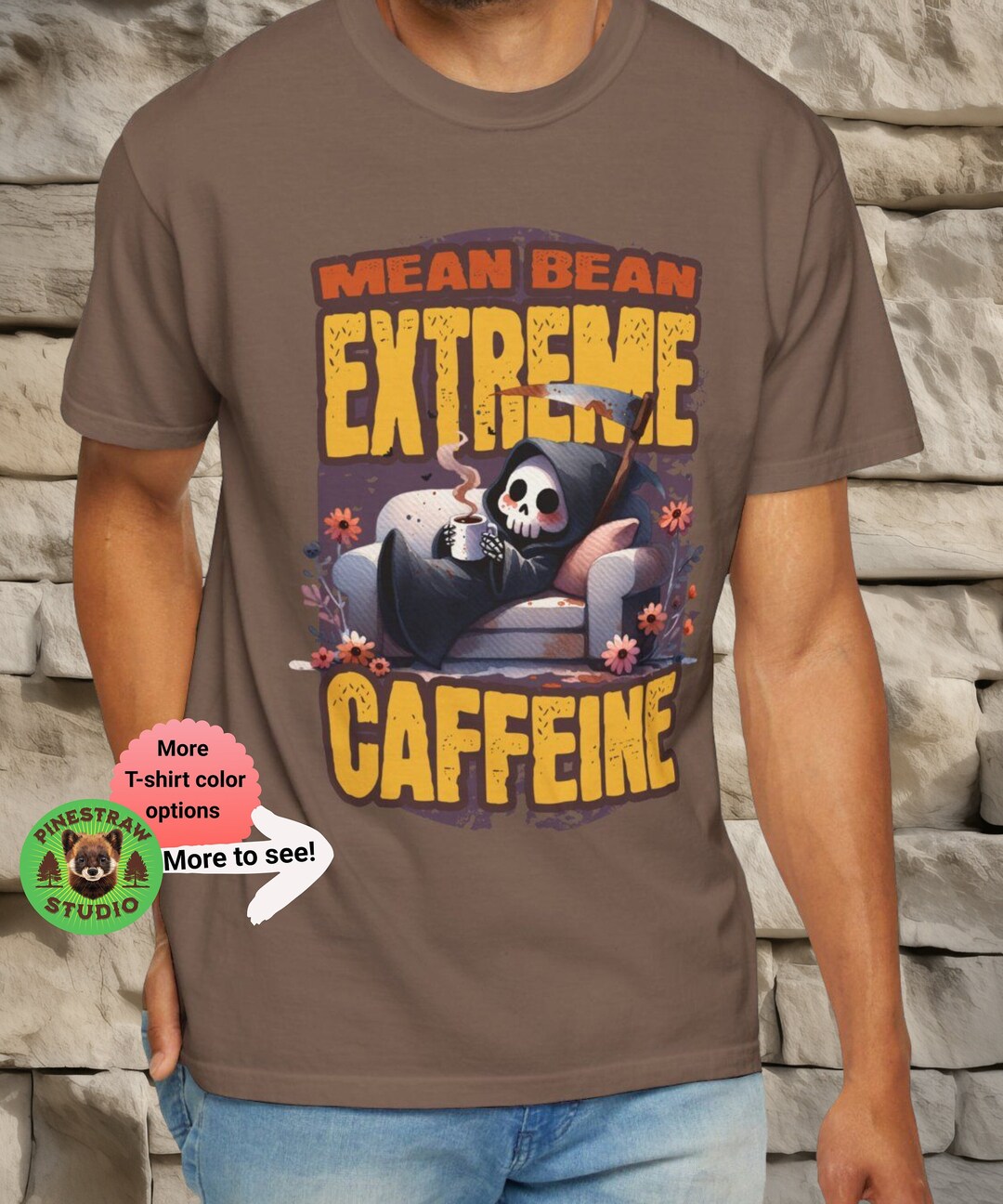 Mean Bean Extreme Caffeine Tshirt, Grim Reaper, Coffee Lover Gift ...