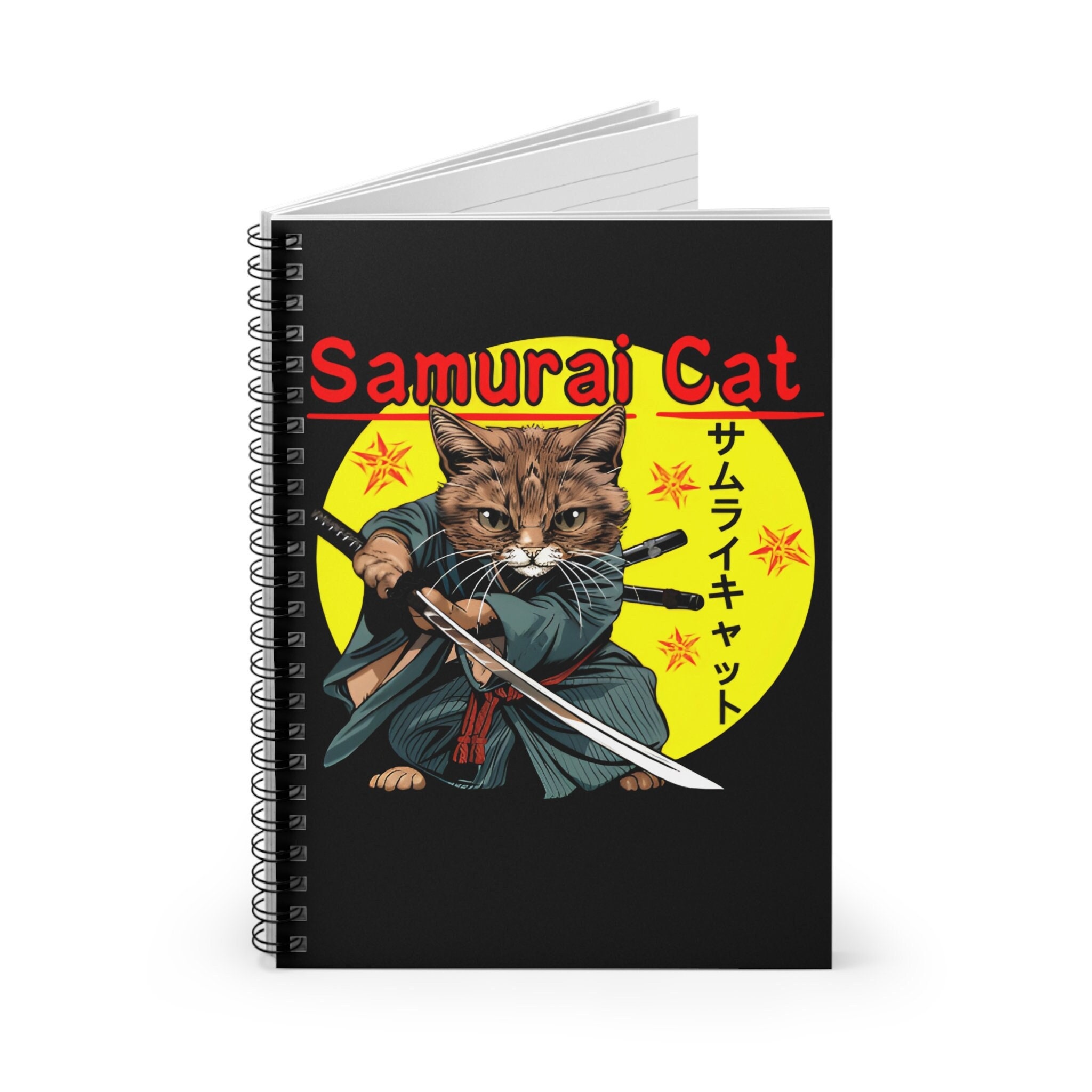 Samurai Cat Notebook, Samurai Tabby, Ronin Warrior, Tabby Cat Journal ...