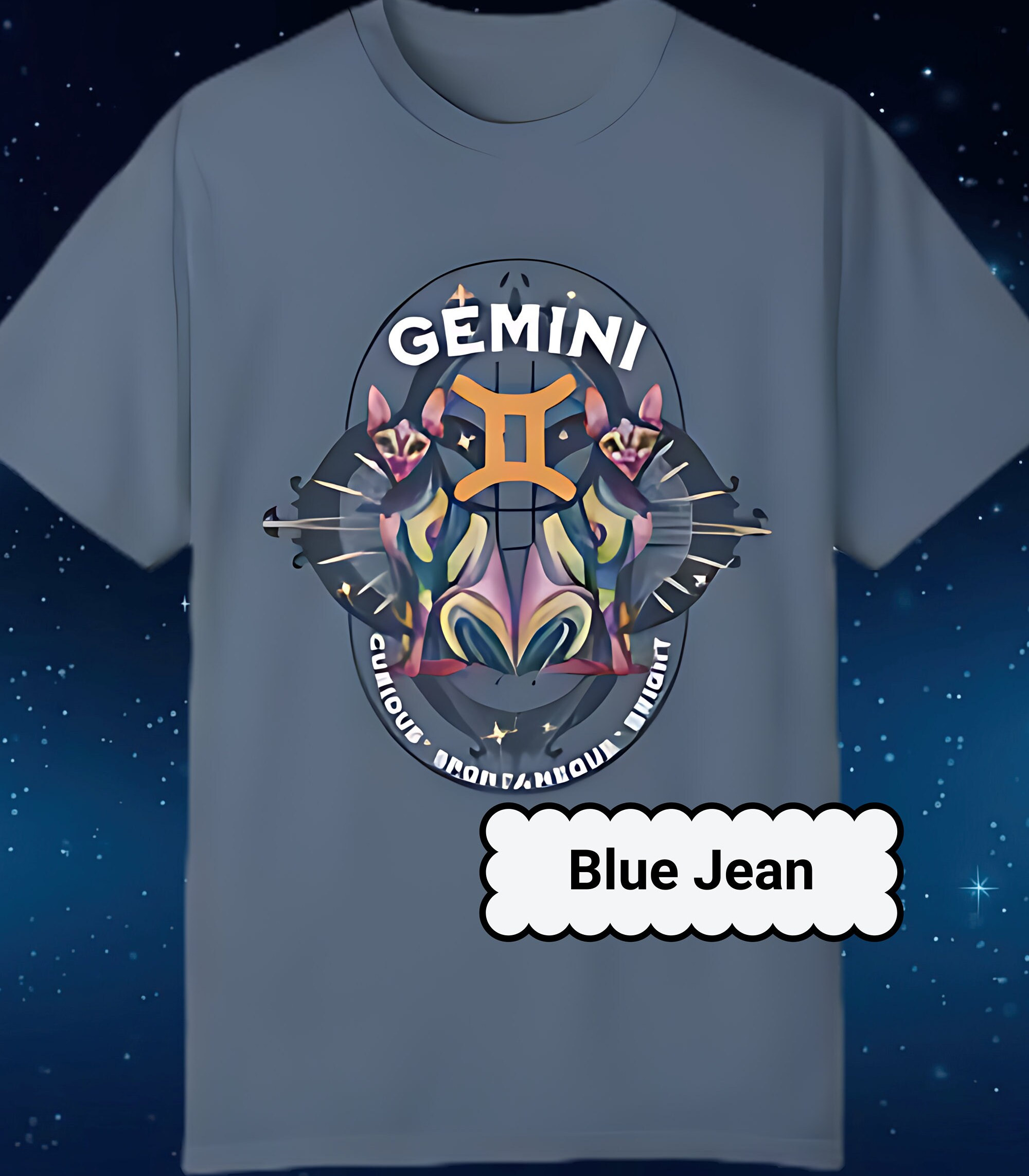 Gemini Cat Twins Zodiac T-shirt, Horoscope Symbol Tee Traits Astrology ...