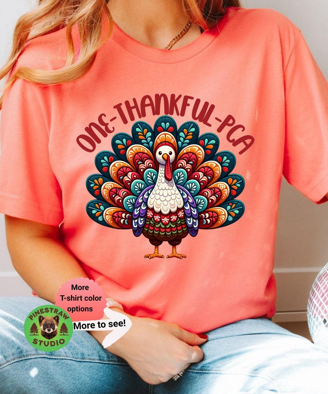 Thanksgiving PCA T-shirt, Folk Art Turkey Tee, Thankful PCA Shirt, Fall ...