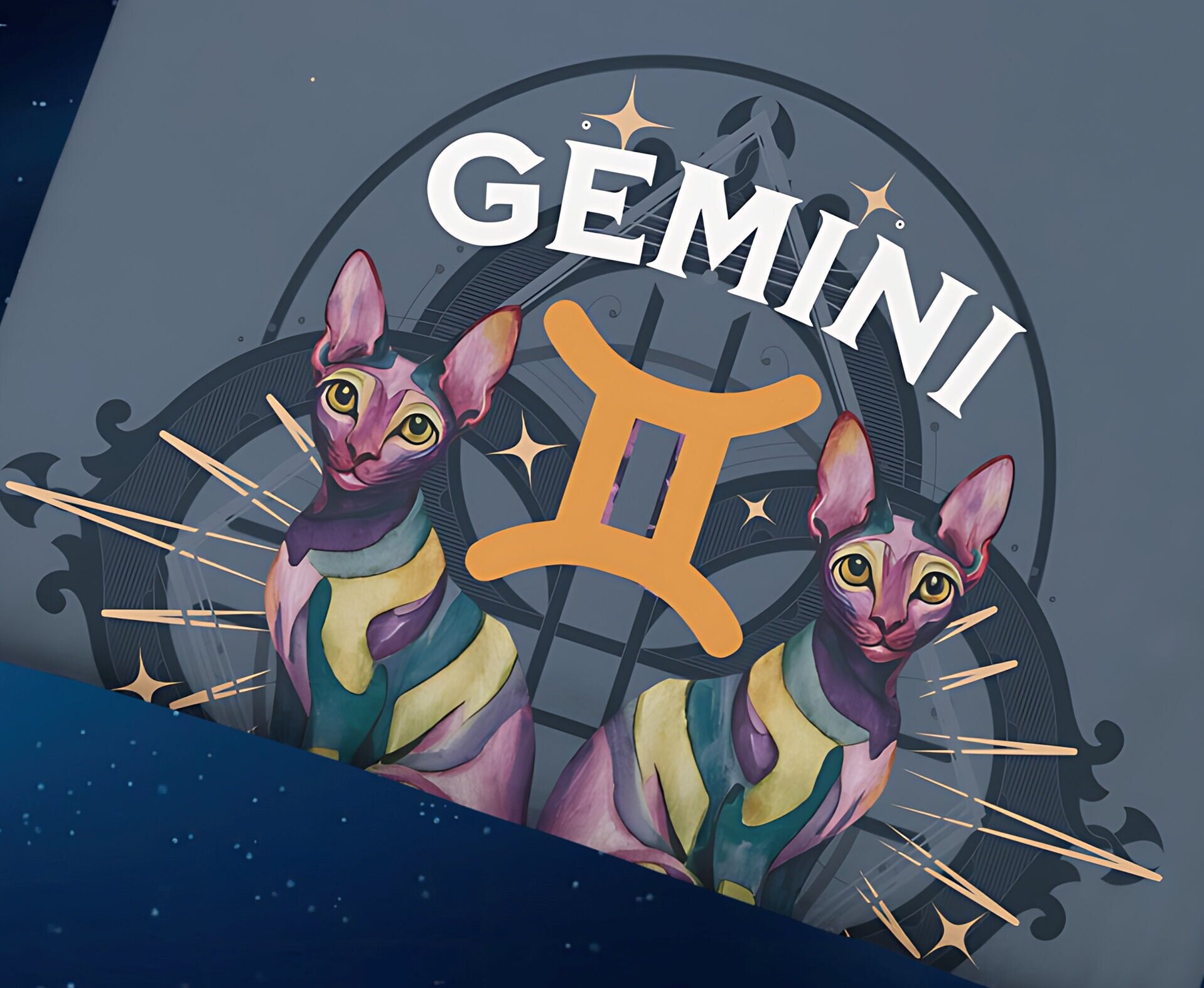 Gemini Cat Twins Zodiac T-shirt, Horoscope Symbol Tee Traits Astrology ...