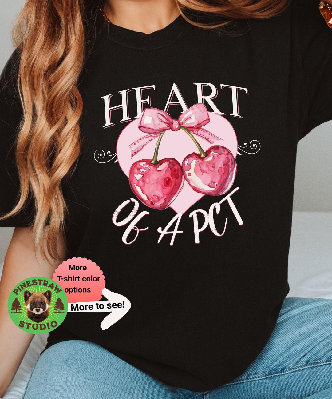 PCT Valentine Shirt, Coquette Bows Cherry Hearts, Valentine's Day Shirt ...